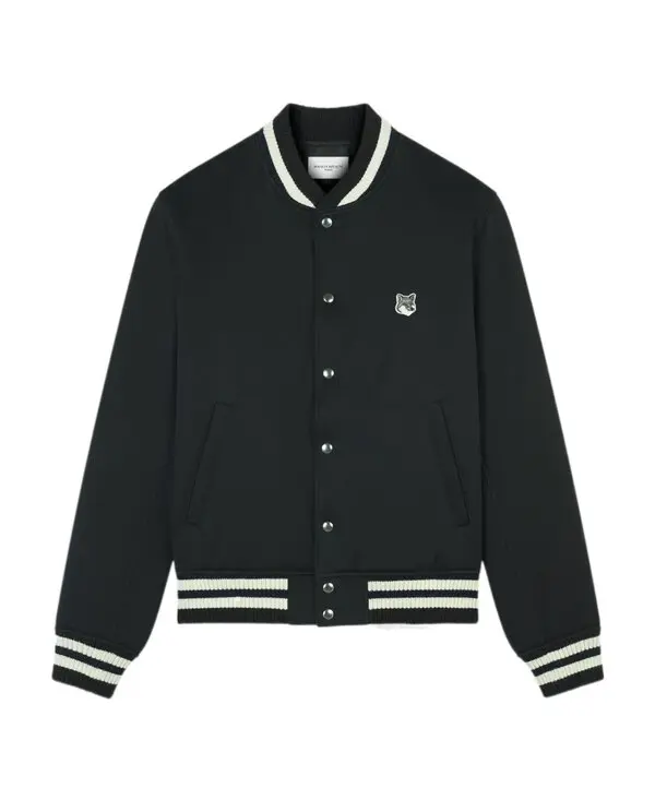 Maison Kitsuné Logo Embroidered Bomber Jacket