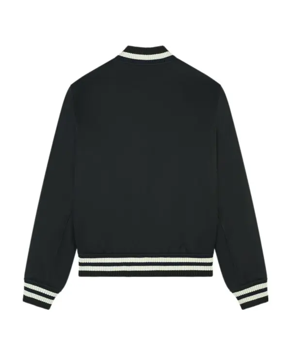 Maison Kitsuné Logo Embroidered Bomber Jacket