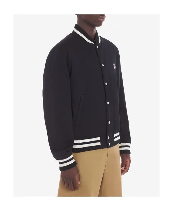 Maison Kitsuné Logo Embroidered Bomber Jacket