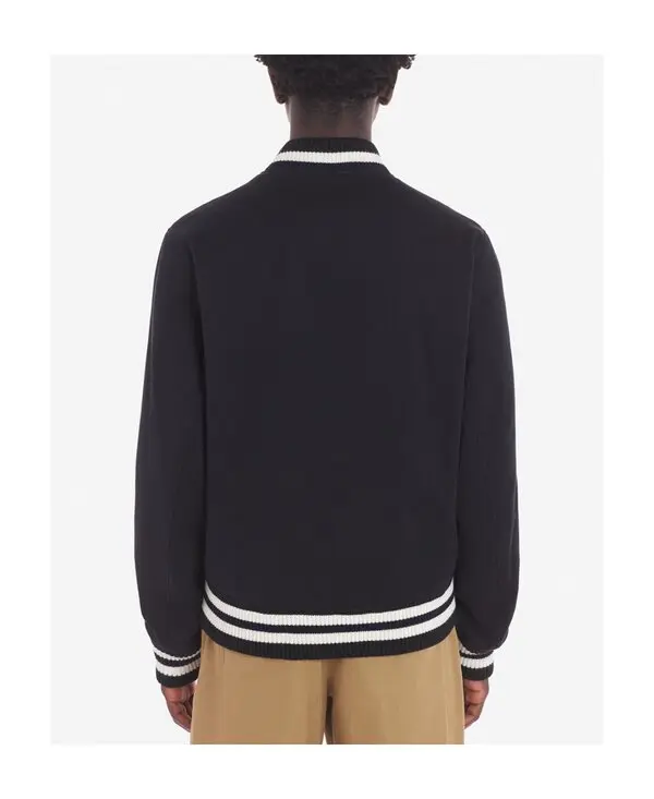 Maison Kitsuné Logo Embroidered Bomber Jacket
