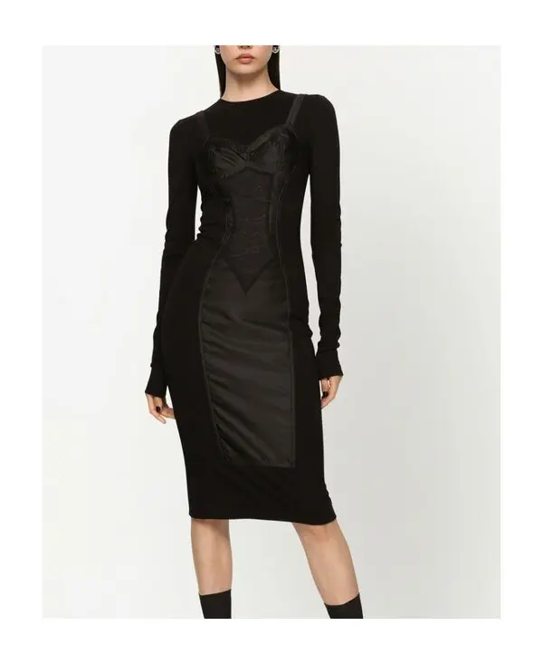 Dolce & Gabbana Detailed Long-sleeved Midi Dress