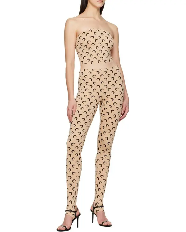 MARINE SERRE High Waisted Moon Print Leggings - Nude