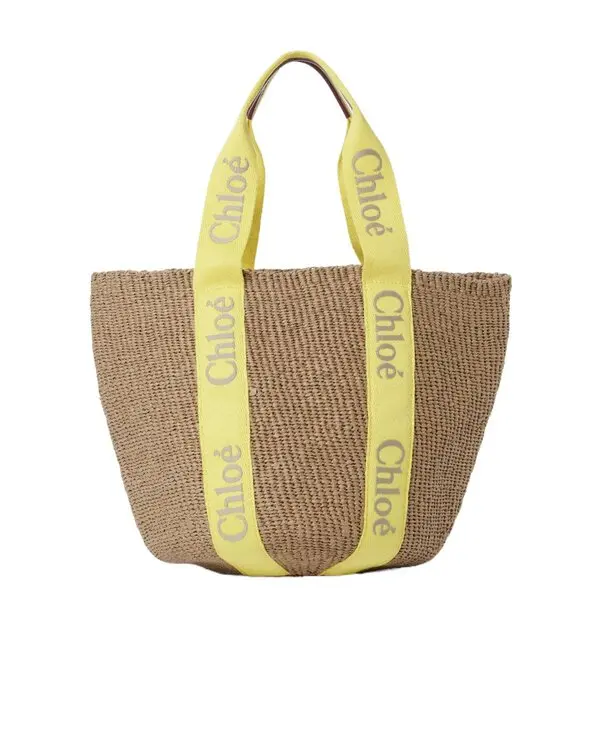 Chloé Large Raffia Tote Bag - Brown