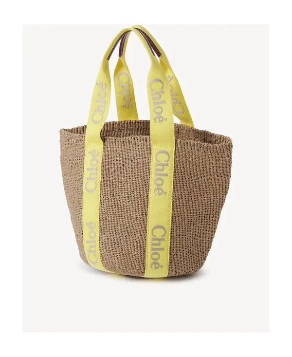 Chloé Large Raffia Tote Bag - Brown