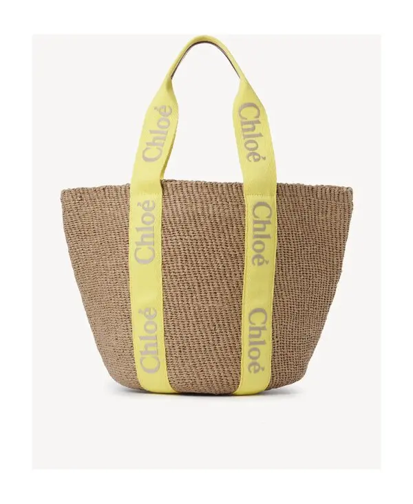 Chloé Large Raffia Tote Bag - Brown