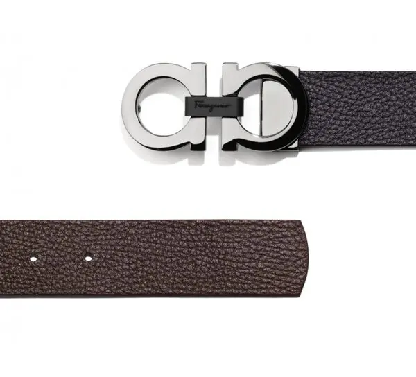 FERRAGAMO Gancio Buckle Adjustable Belt - Black