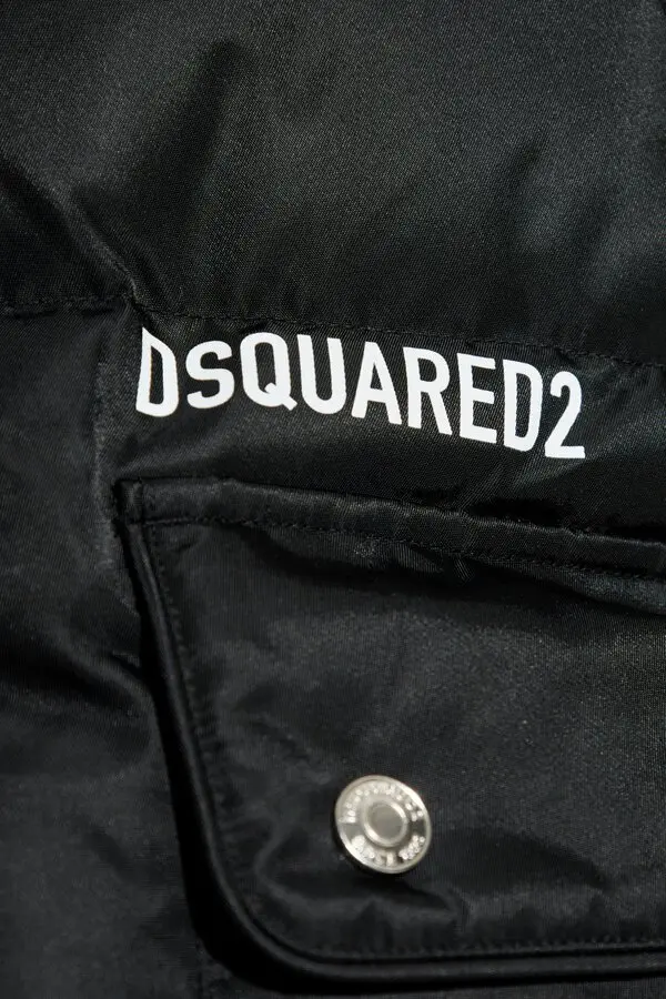 Dsquared2 Logo Printed Quilted Hooded Down Coat