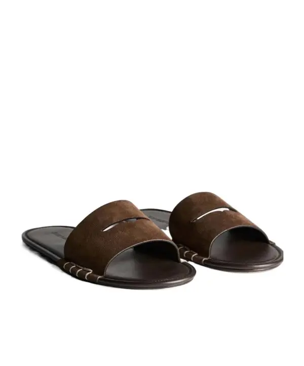 J.W.ANDERSON Suede Open Toe Slip-on Mules - Brown