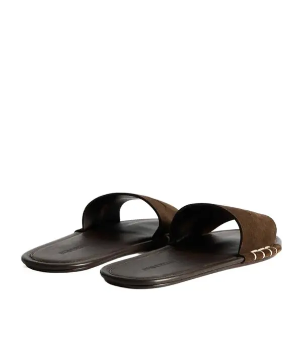 J.W.ANDERSON Suede Open Toe Slip-on Mules - Brown