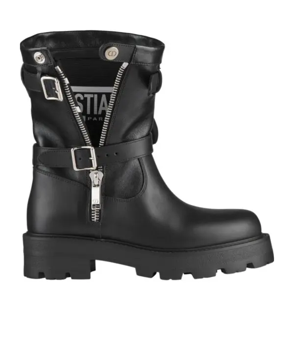 Dior D-major Ankle Boots With Buckles And Zipper