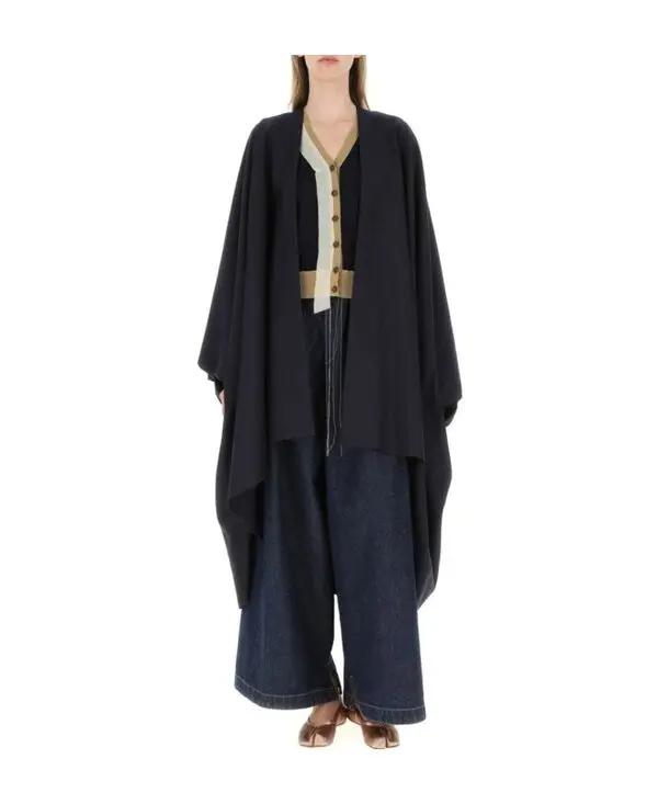 MAISON MARGIELA Wrap Coat - Navy Blue