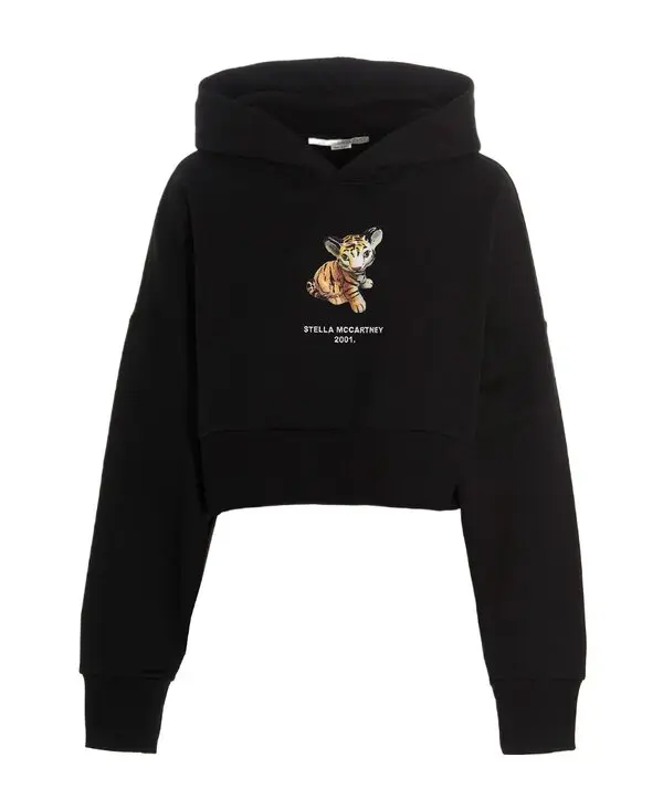 Stella McCartney Cropped Hoodie With Graphic Print