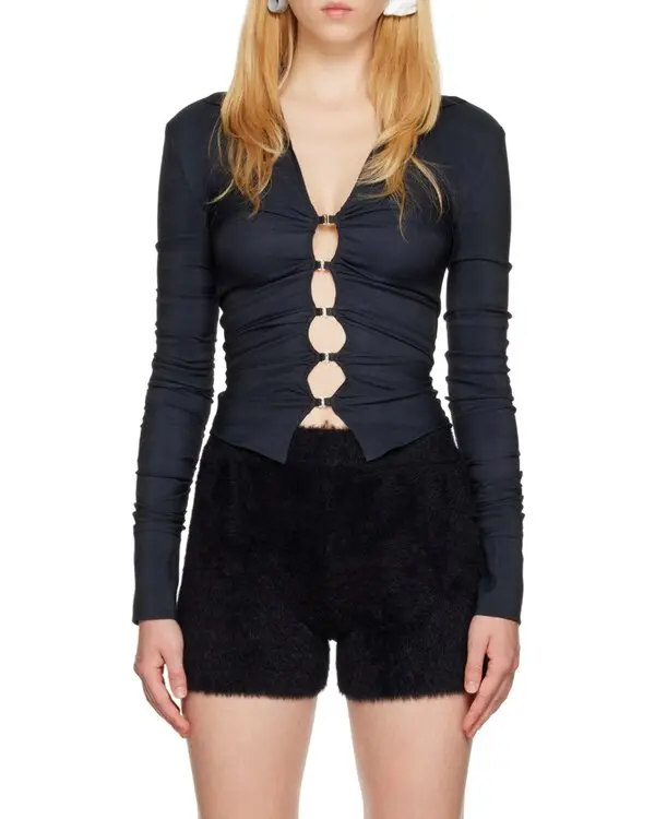 Jacquemus Soffio Stretch Knit Cut-out Shirt