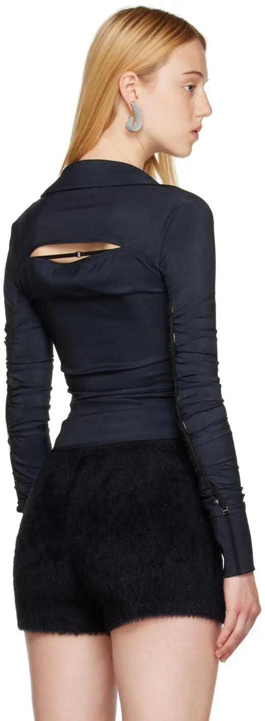 Jacquemus Soffio Stretch Knit Cut-out Shirt