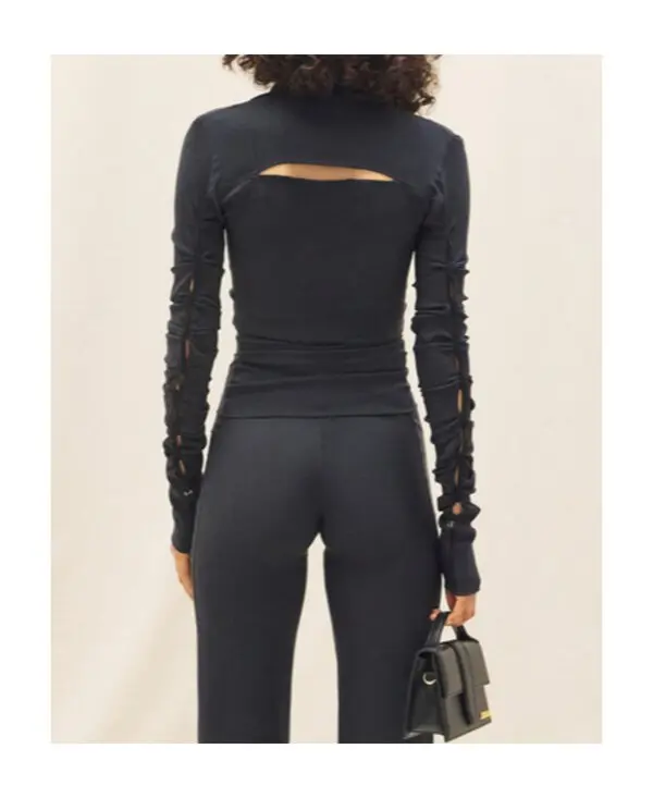 Jacquemus Soffio Stretch Knit Cut-out Shirt