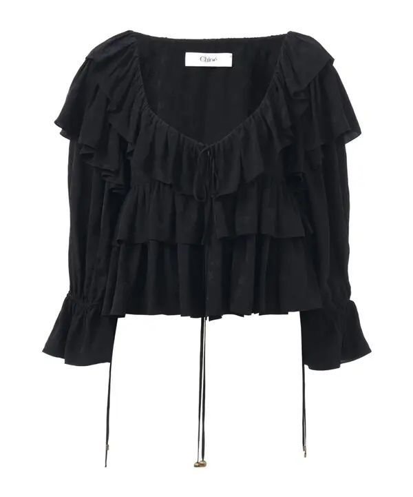 Chloé Ruffled Cropped Blouse