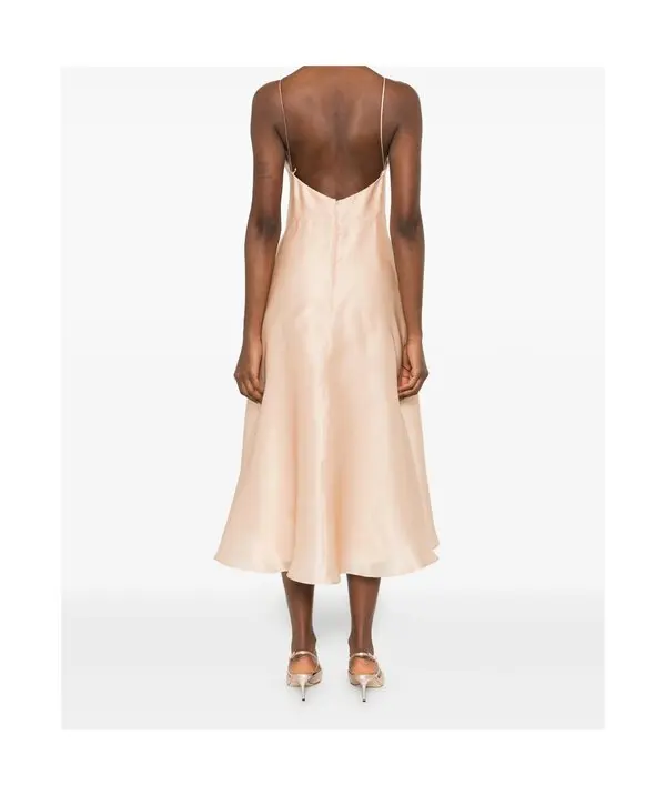 Alberta Ferretti Satin Midi Slip Dress