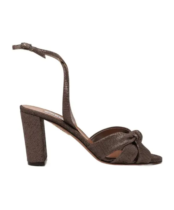 AQUAZZURA Knotted Detail Ankle-strap Sandals - Brown