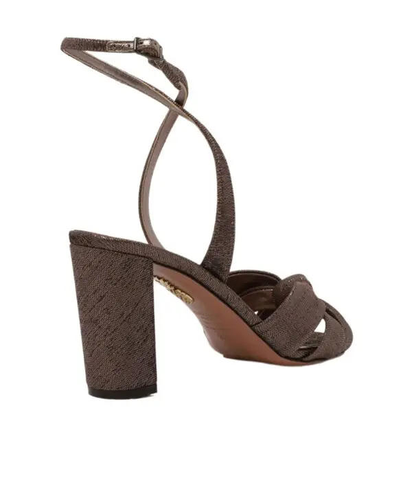 AQUAZZURA Knotted Detail Ankle-strap Sandals - Brown