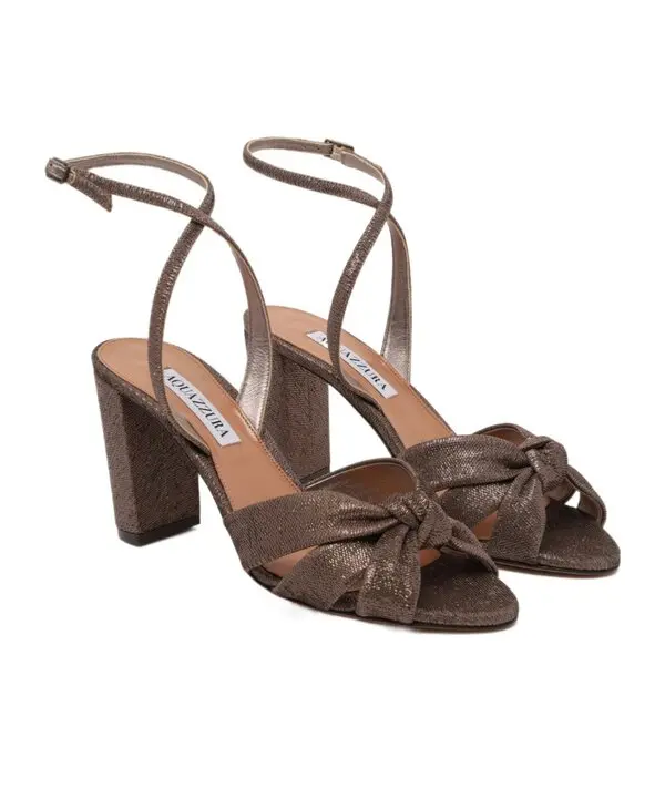 AQUAZZURA Knotted Detail Ankle-strap Sandals - Brown