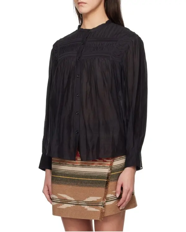 Isabel Marant Étoile Gathered Pleated Blouse - Black