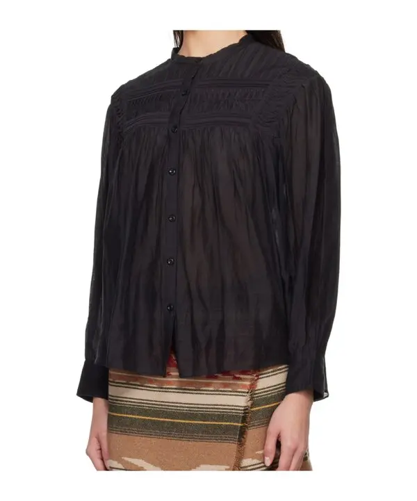Isabel Marant Étoile Gathered Pleated Blouse - Black