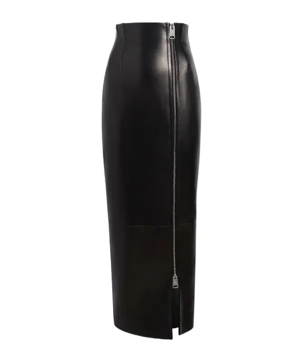 Khaite Gres Leather Pencil Skirt