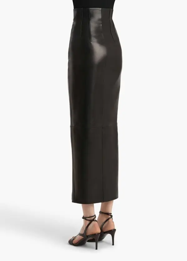 Khaite Gres Leather Pencil Skirt