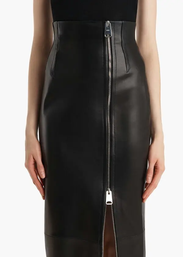 Khaite Gres Leather Pencil Skirt