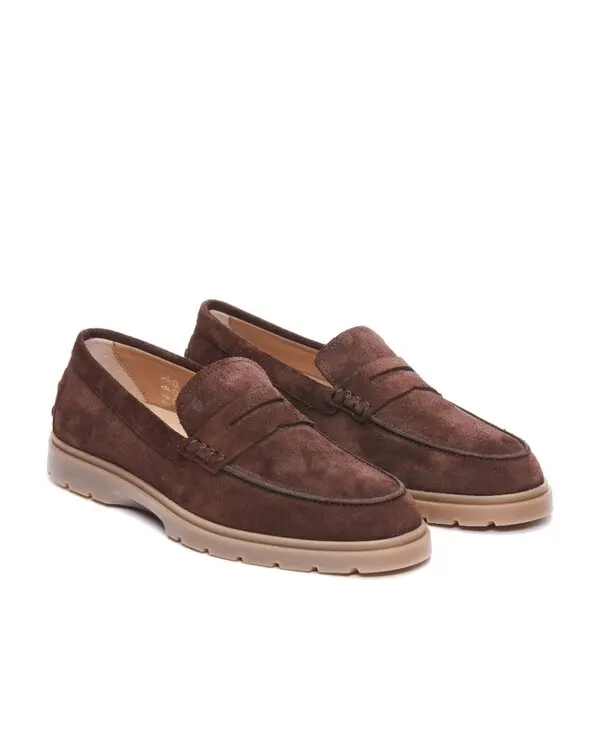 TOD'S Suede Penny Loafers - Brown