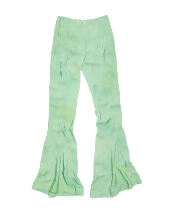 Acne Studios Marble Print Flared Trousers - Light Green