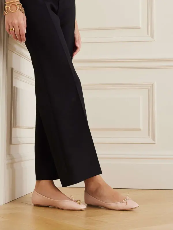 Chloé Iris Ballerina Flats With Bow Detail - Light Brown