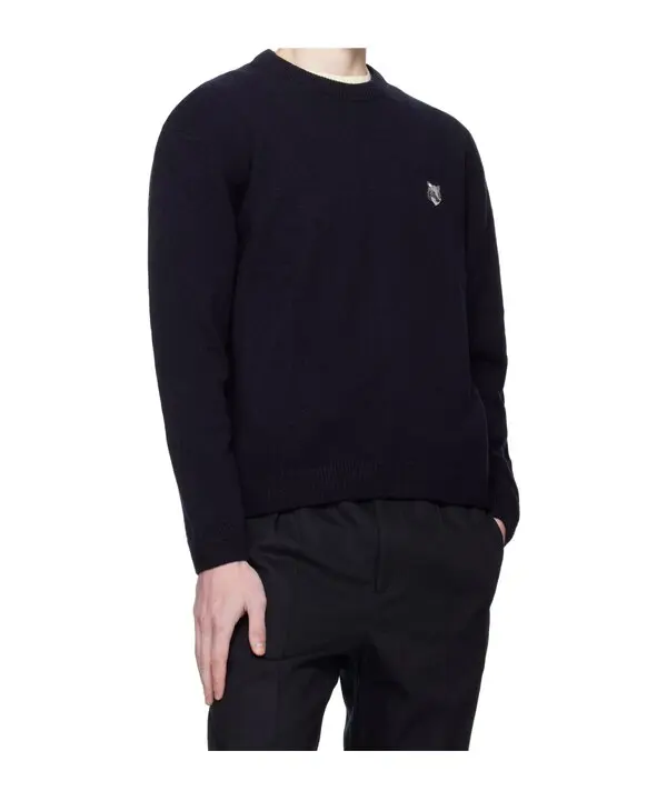 Maison Kitsuné Wool Fox Head Sweater - Black