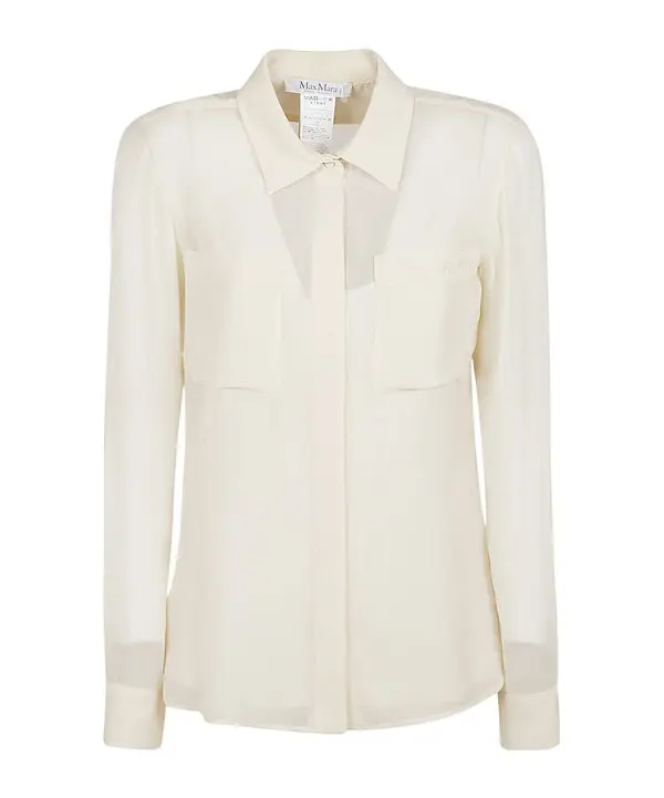 Max Mara Buttoned Long-sleeved Silk Shirt