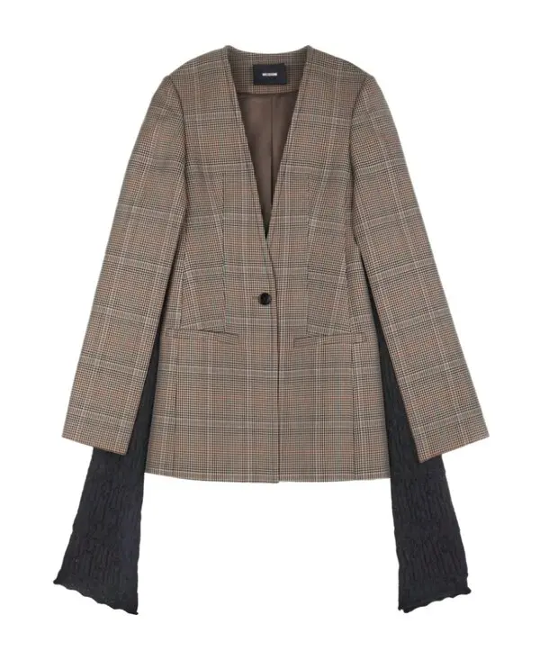 We11Done Spliced Plaid Suit Jacket - Multicolor