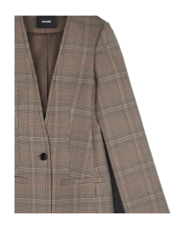 We11Done Spliced Plaid Suit Jacket