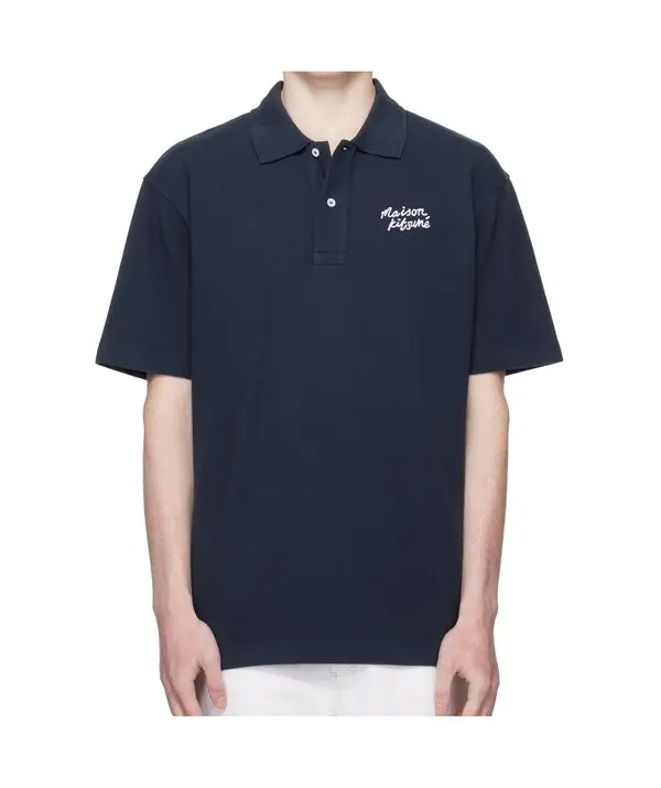 Maison Kitsuné Handwriting Logo Polo Shirt