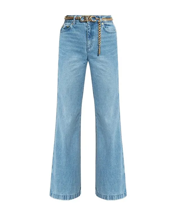 Michael Kors Belted Bootcut High-rise Jeans - Blue