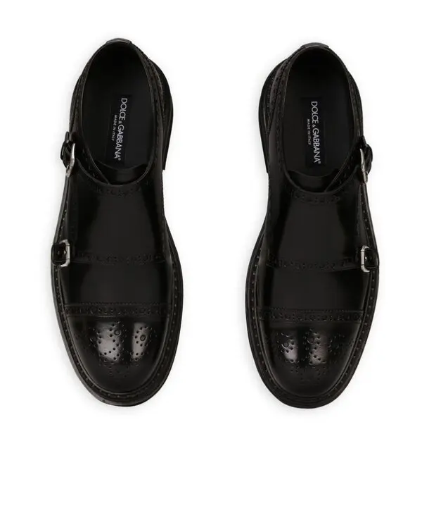 Dolce & Gabbana Round Toe Monk Strap Shoes