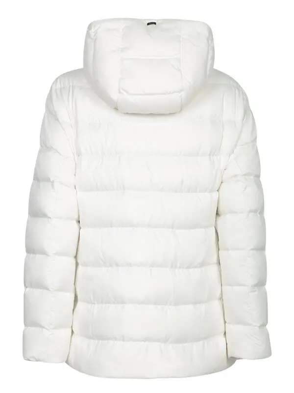 Herno Hooded Zip-up Padded Jacket - White