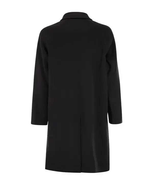 PALTO' Maurilio Raglan Sleeve Coat - Black