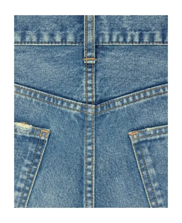 Celine Polly Jeans In Crystal Rinse Denim