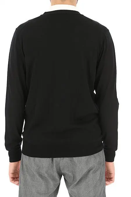 PAOLO PECORA Wool Knitted Cardigan Vest - Black