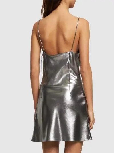 ROTATE BY BIRGER CHRISTENSEN Metallic Pendant Mini Sling Dress