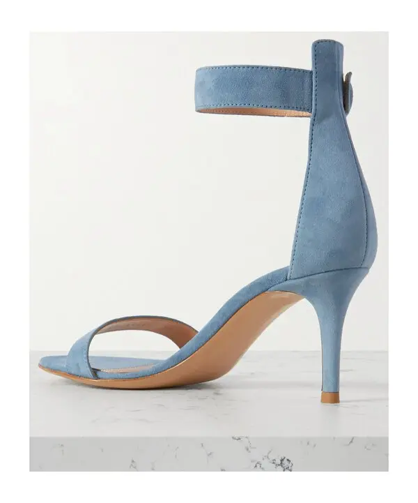 GIANVITO ROSSI Round Toe Stiletto Sandals - Blue