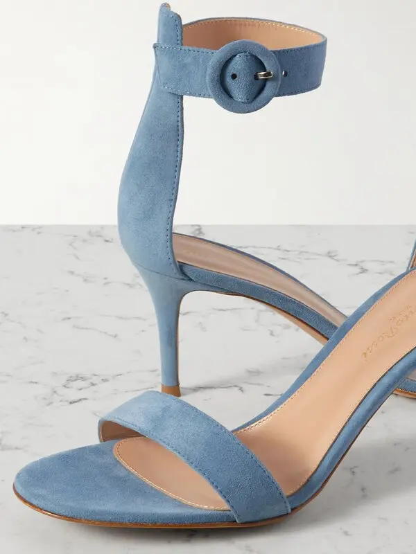 GIANVITO ROSSI Round Toe Stiletto Sandals - Blue