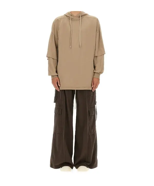 Rick Owens Tommy Drawstring Hoodie - Beige