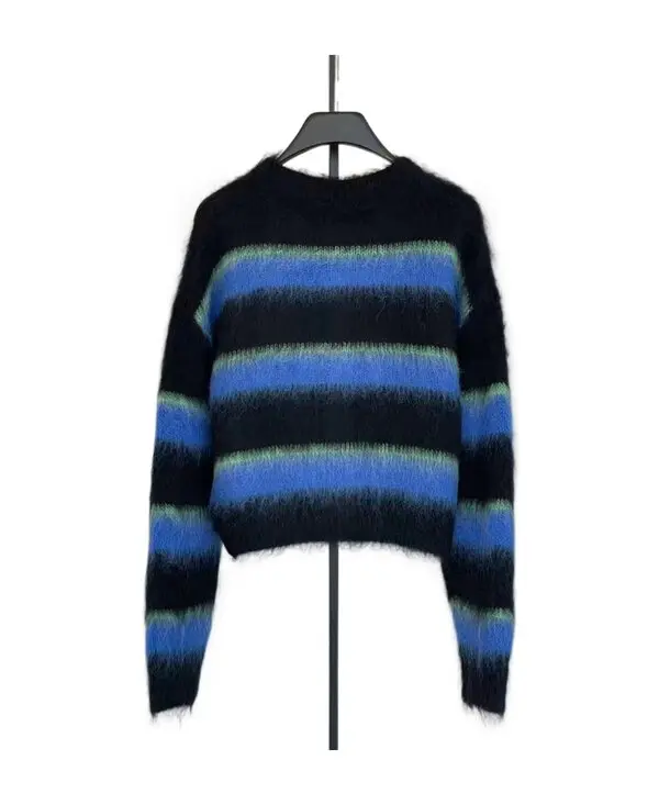 Alexander Wang Striped Crew-neck Brushed Cardigan