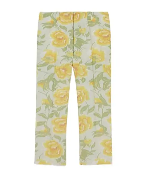 Kenzo Jacquard Peonies Cropped Pants - Nude