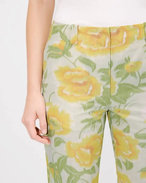 Kenzo Jacquard Peonies Cropped Pants